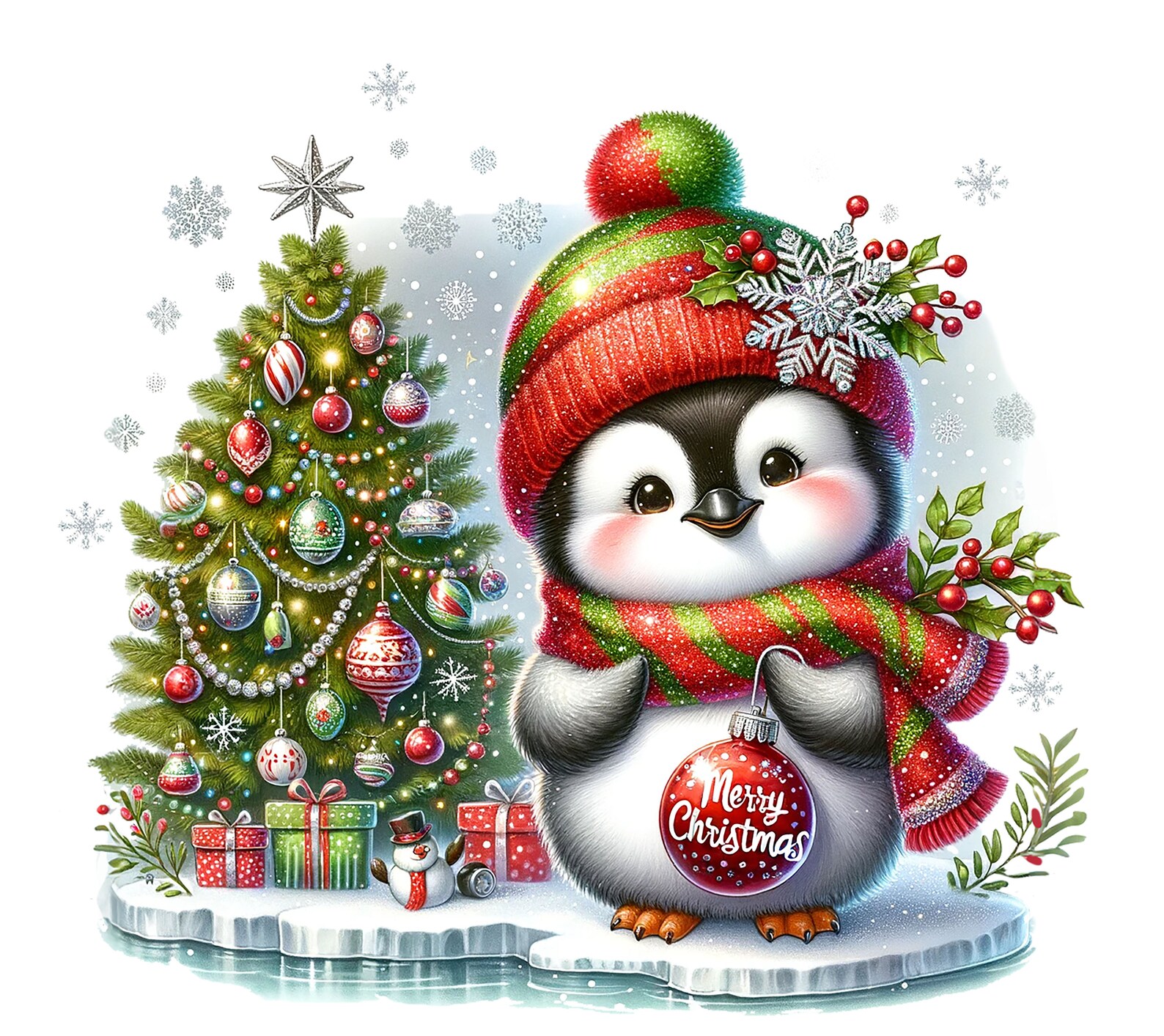 12 Winter Penguin Clipart PNG and JPG, Set 2, Christmas Penguin Clipart ...