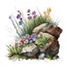 10 Wildflowers and Stones Clipart, Floral Clipart, Jpgs, Commercial Use ...