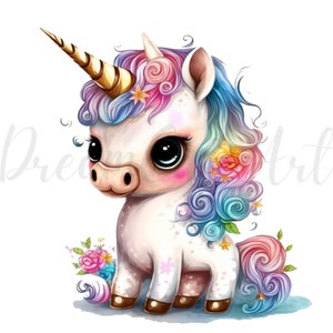 11 Baby Unicorn Clipart, Jpgs,digital Download, Commercial Use, Mixed ...