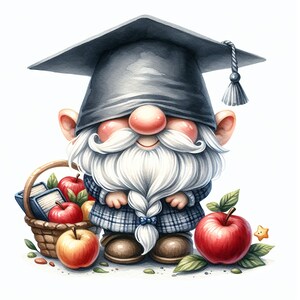 22 PNG, Graduation Gnome Clipart PNG Bundle, Graduation Gnome Clipart ...