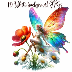 10 Spring Fairies Clipart, Jpgs, Fairy Girls, Floral Girls, Digital ...
