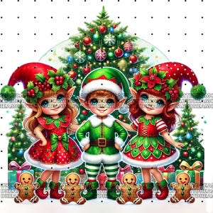 50 PNG, Christmas Elves Clipart Bundle, Cute Christmas Elves, Festive ...
