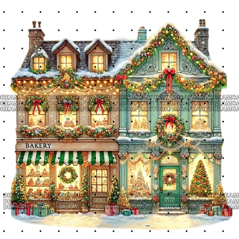 55 PNG, Christmas Villages Clipart Bundle, Marry Christmas Graphics ...