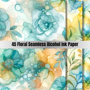 45 Alcohol Ink Seamless Floral Digital Paper, Alcohol Ink Digital ...