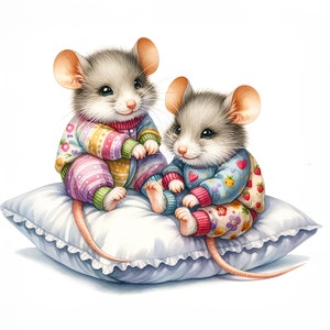 18 Jpgs, Watercolor Cute Mouse Clipart, Cute Mouse Clipart, Mouse in ...