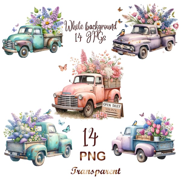 Flower Truck Svg - Etsy