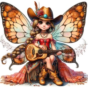 24 JPG, Cowgirl Fairy Clipart Bundle, Cowgirl Clipart, Cowgirl Clipart ...