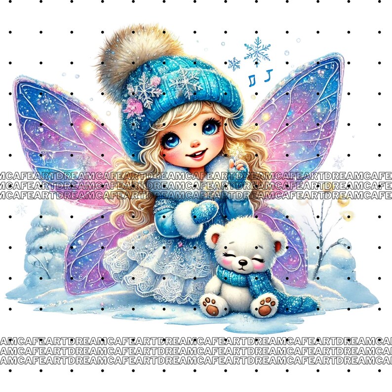 30 PNG set 2 Winter Fairies Clipart bundle, Snow Fairy Illustrations ...