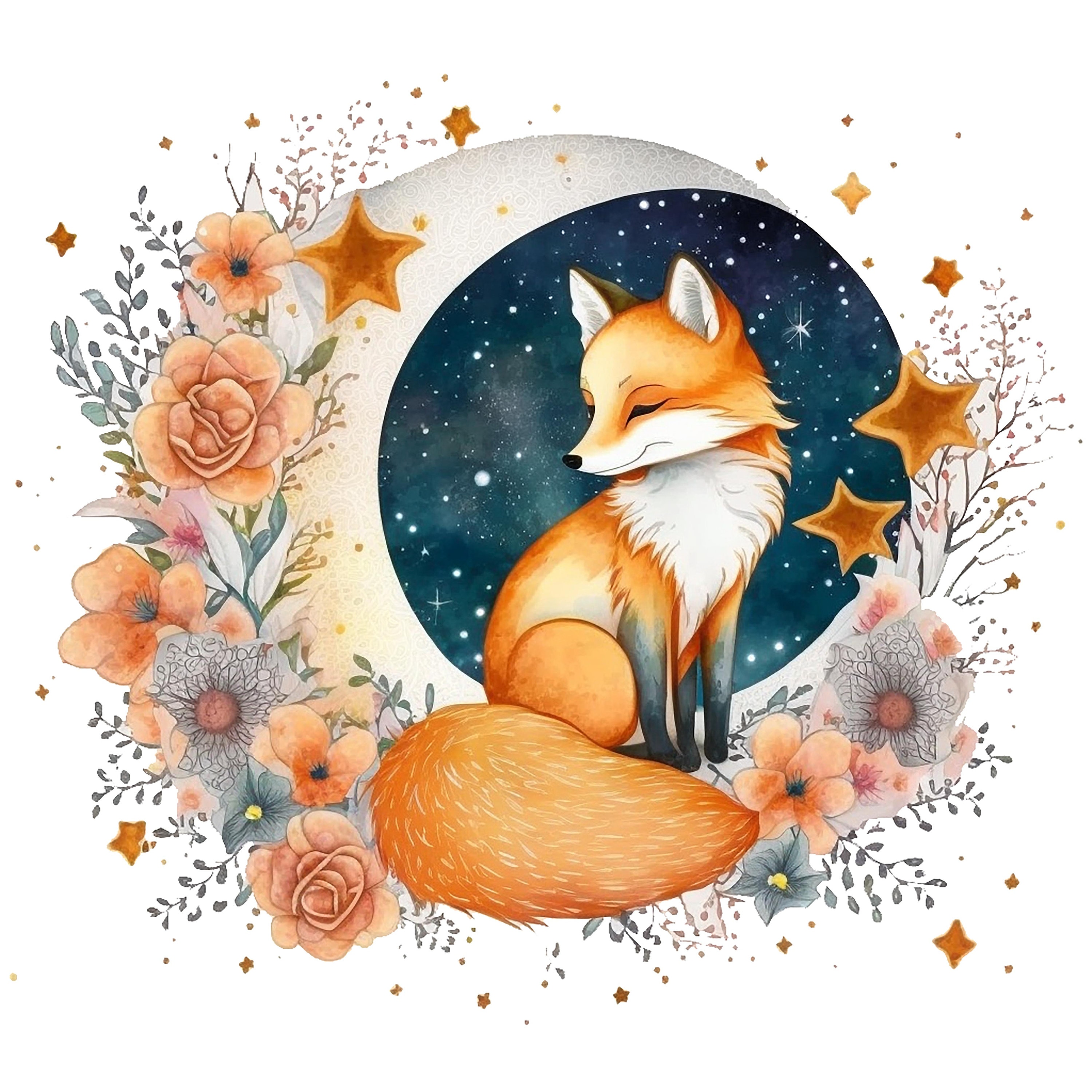 12 Fox and Moon Clipart Jpgs Commercial Usedigital Download - Etsy Canada