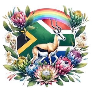 Watercolor African Springbok Clipart Bundle, 15 PNG/JPG South Africa ...