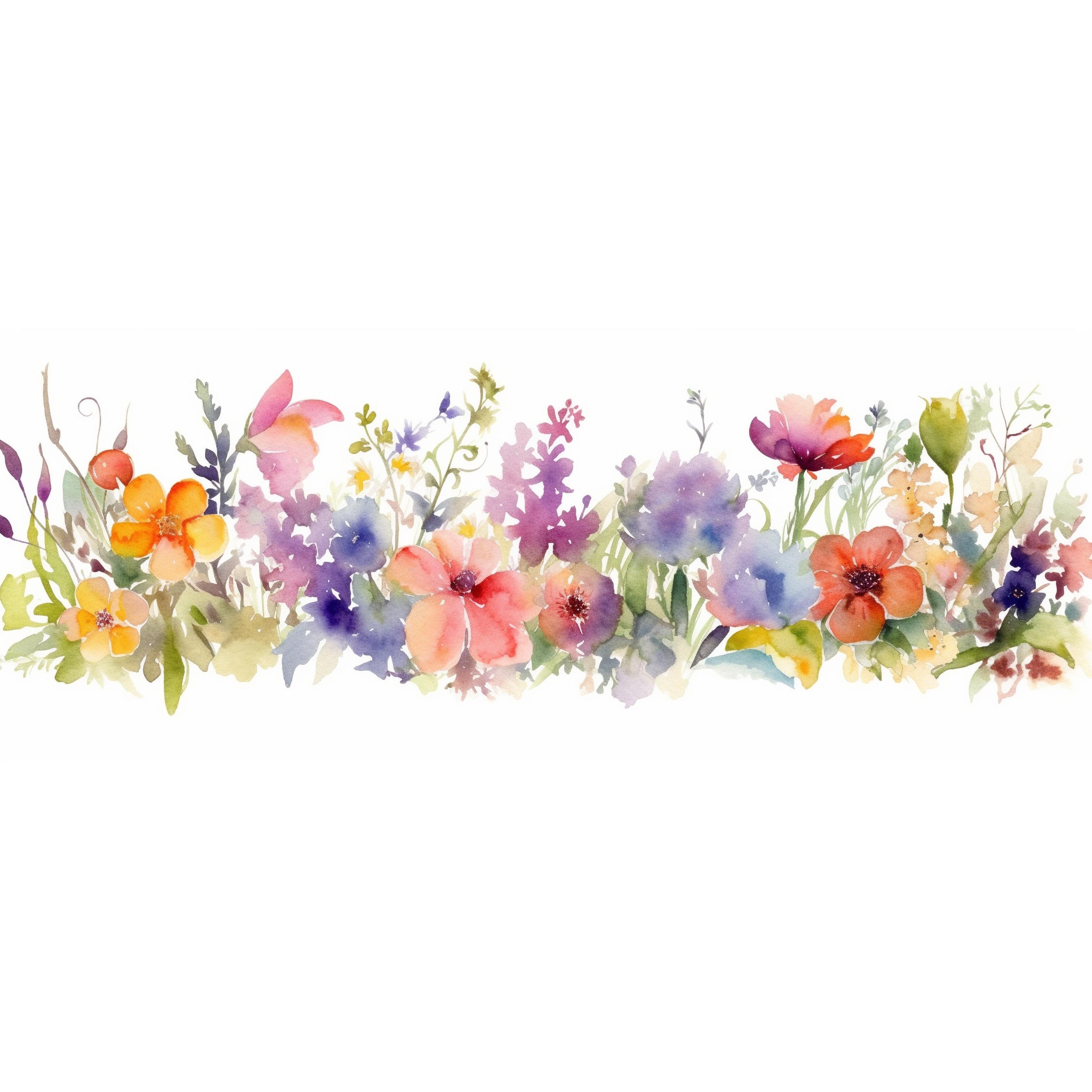 10 Floral Border Png Floral Clipart Watercolor Flower - Etsy UK