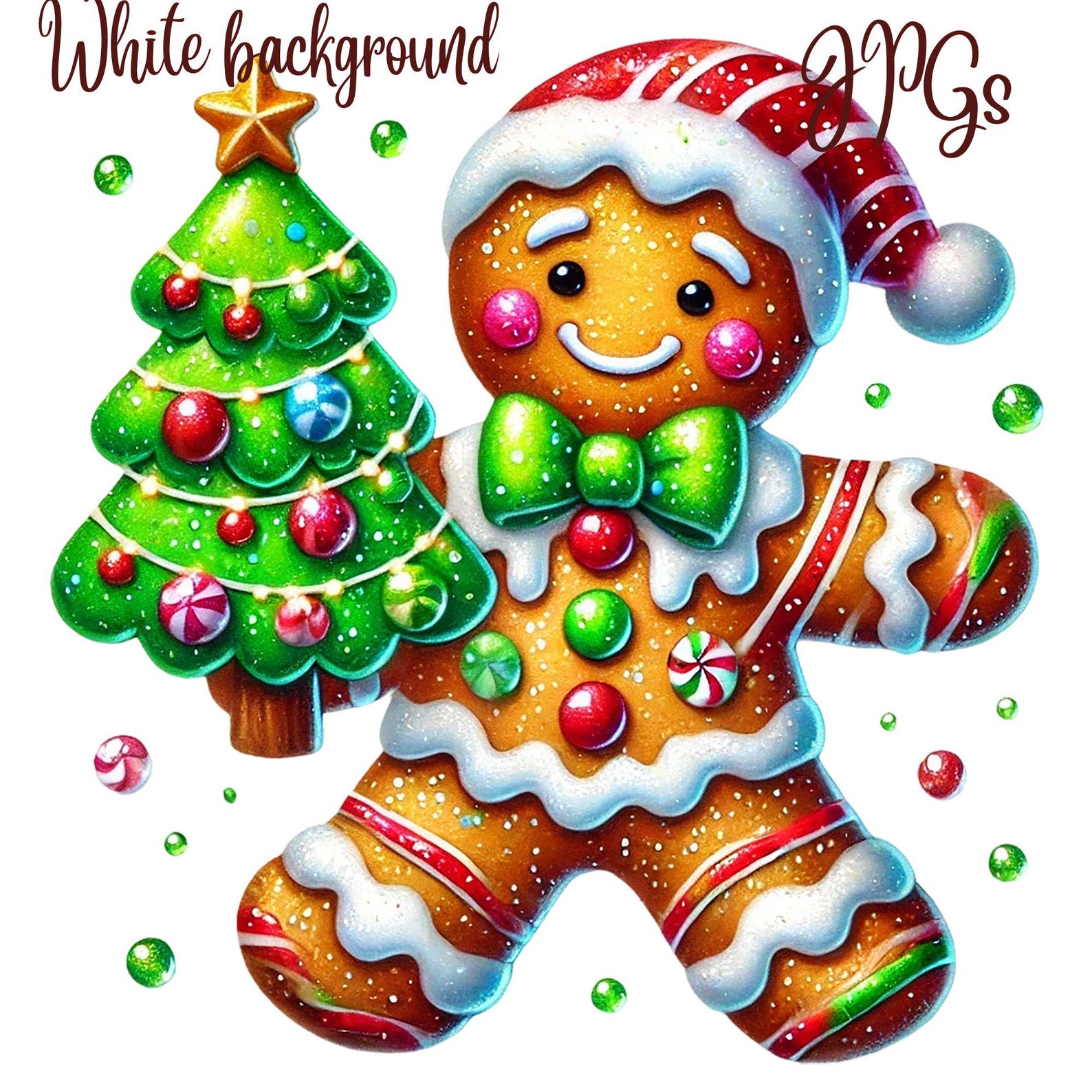 60 JPG, Gingerbread Man Clipart Bundle, Christmas Clipart, Festive ...