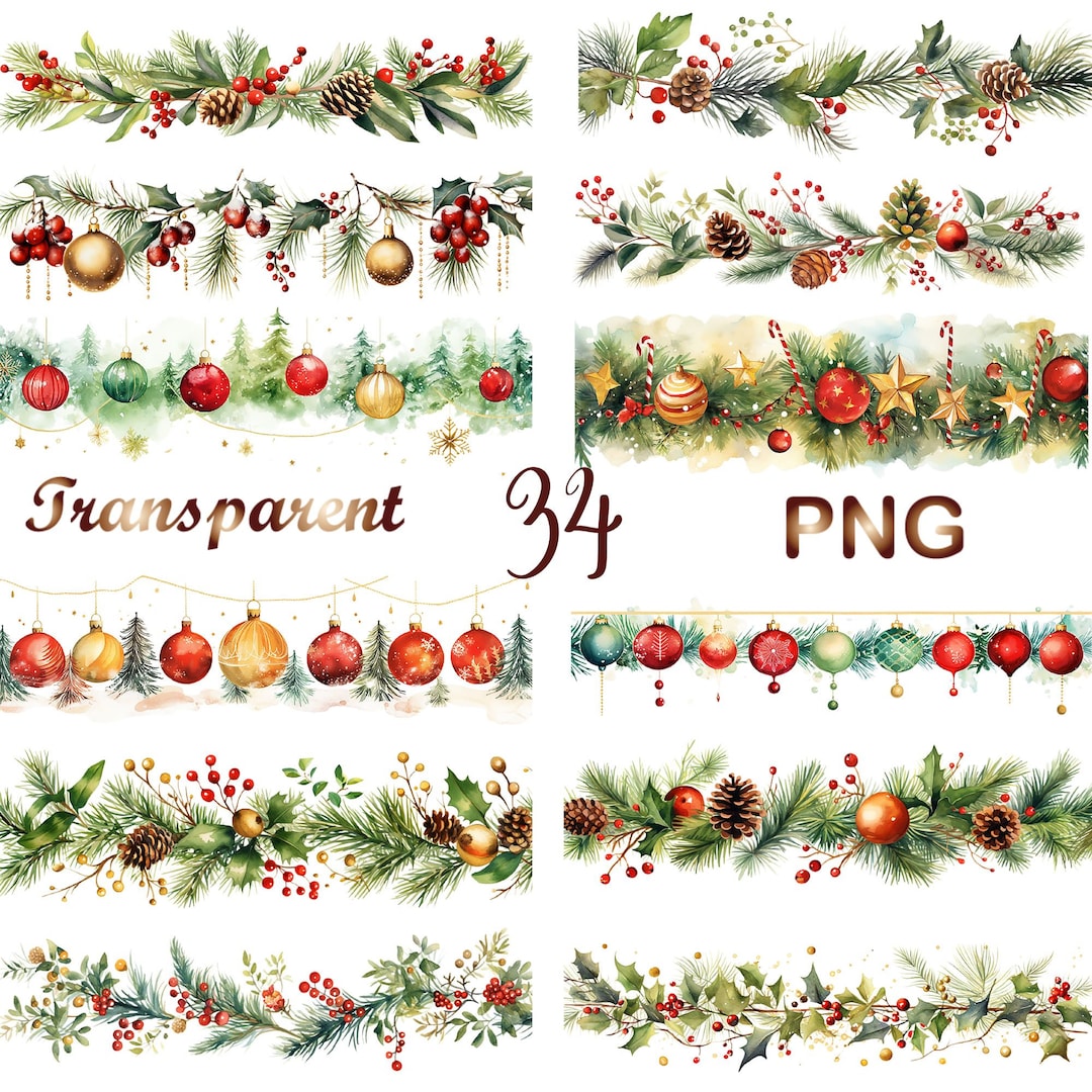 34 Christmas Garland Png, Christmas Border Png, Merry Christmas Png ...