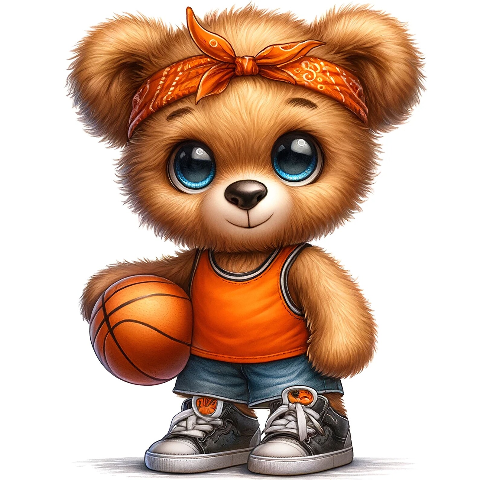 35 JPG, Watercolor Basketball Teddy Bear Clipart Bundle, Teddy Bear ...