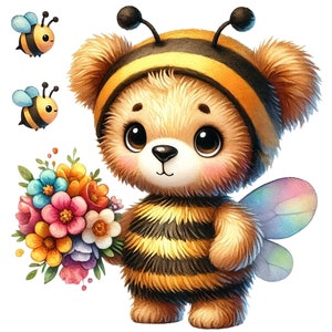 29 Png,teddy Bear Honeybee Clipart Bundle,teddy Bear Clipart Bundle ...