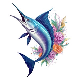 20 Blue Marlin PNG, PNG, Watercolor Fishing, Fish Sublimation, Fish Png ...