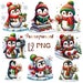 12 Winter Penguin Clipart PNG and JPG, Set 1, Christmas Penguin Clipart ...