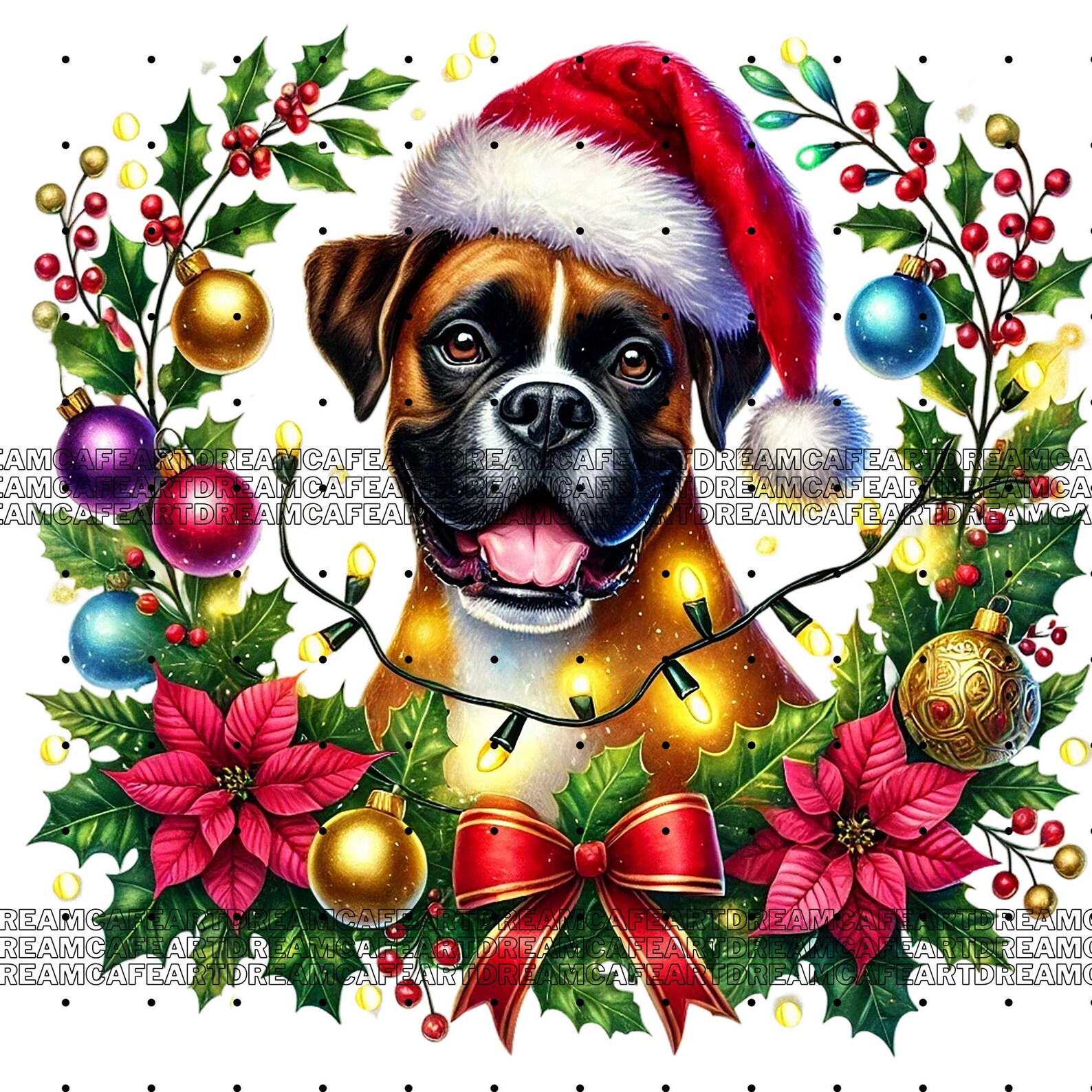 30 PNG, Christmas Boxers Clipart Bundle,festive Dog Illustrations ...