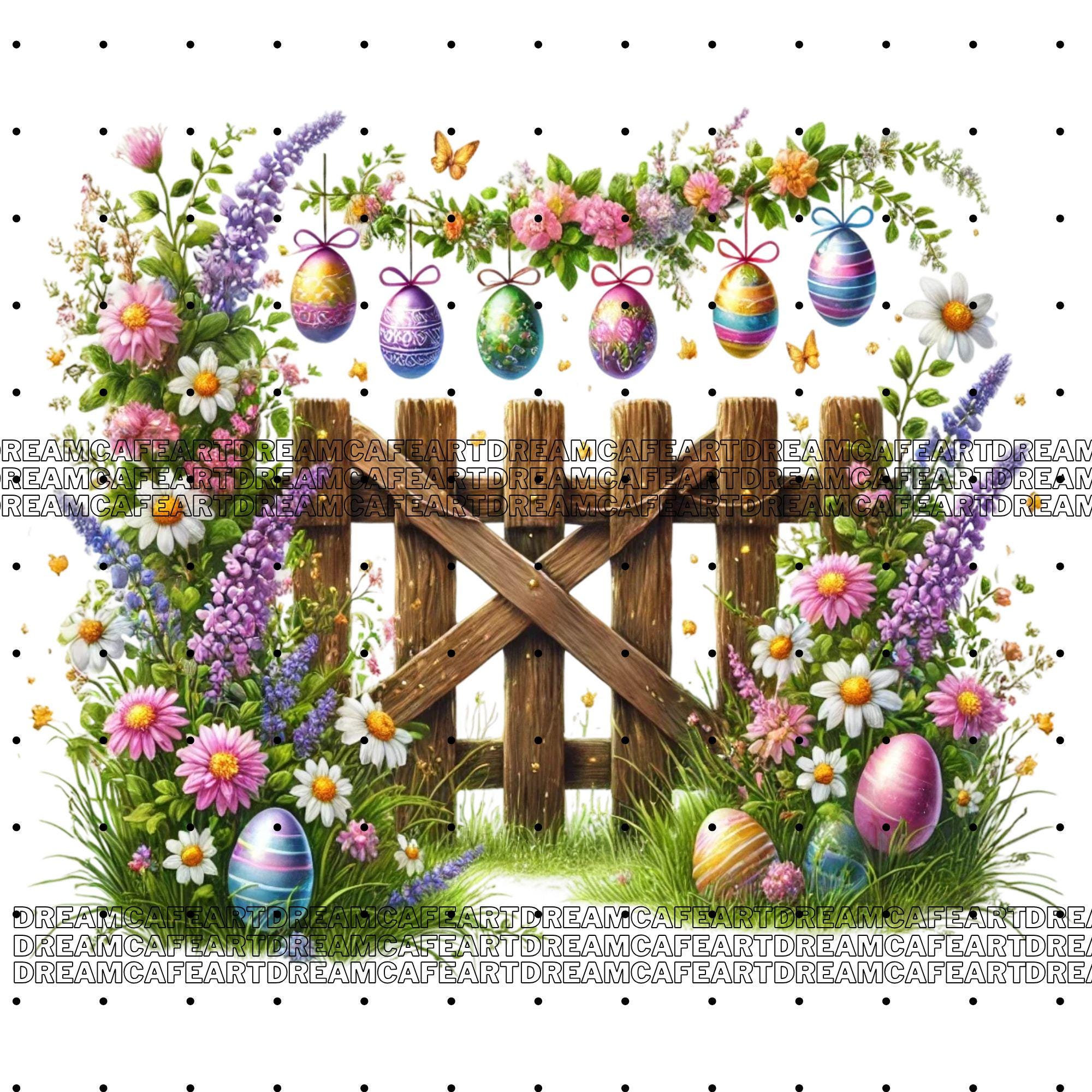 43 PNG Set 8 Easter Clipart Bundle, Spring Holiday Llustrations Designs ...