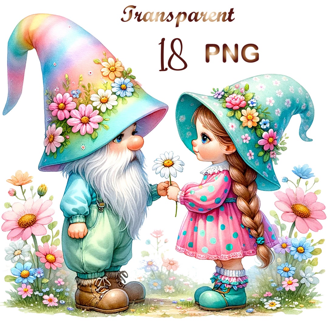 18 Spring Gnome Bundle Png, Gnome Sublimation, Spring PNG, Sublimation ...