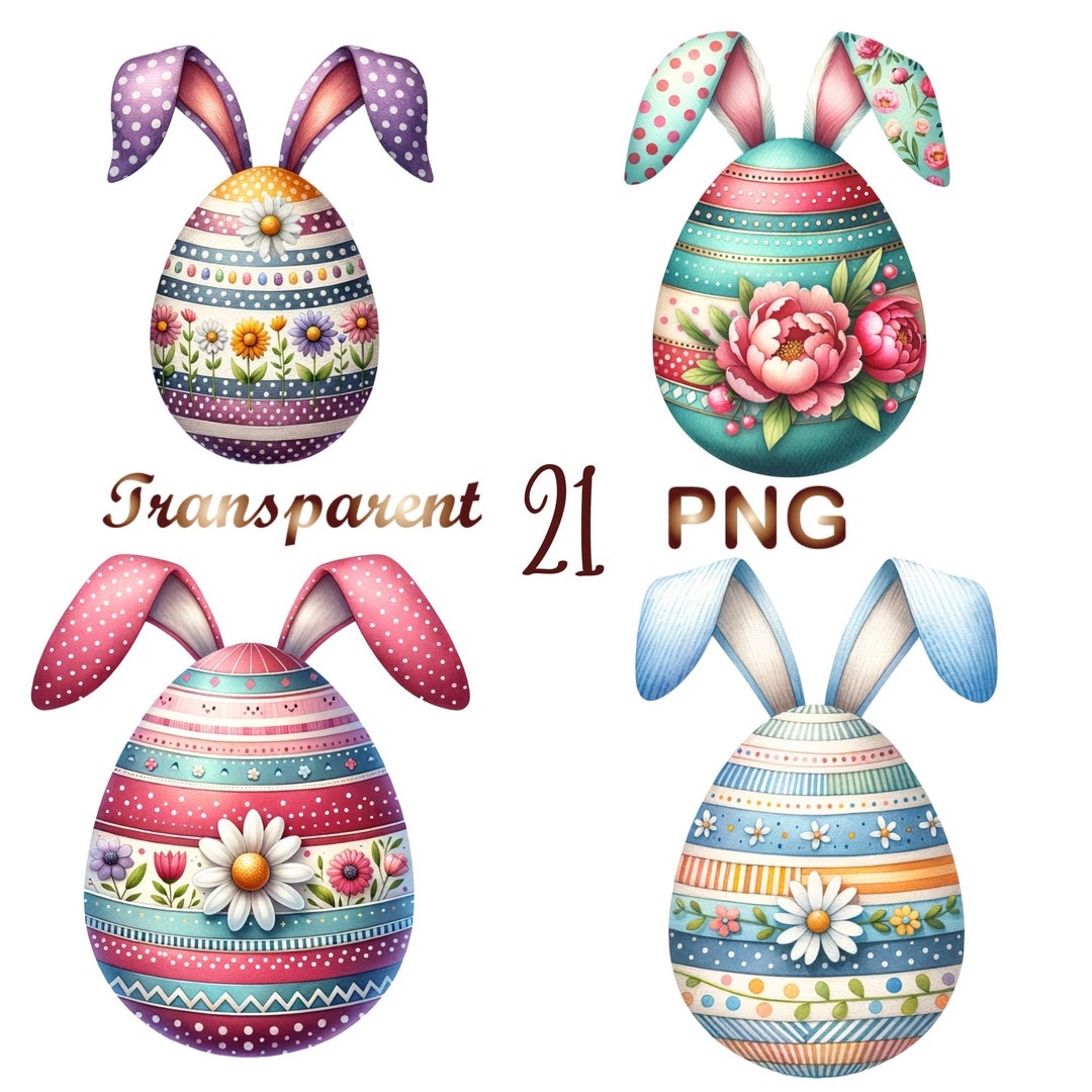 21 PNG, Easter Eggs Clipart Bundle, Easter Clipart, Eggs Clipart Bundle ...