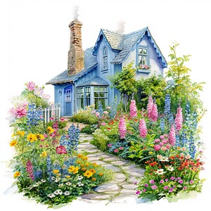 33 Spring Flowers Clipart Jpgs, Spring Garden Clipart, Digital Paper ...