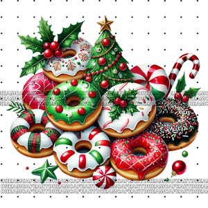 40 PNG Set 2 Christmas Desserts, Festive Sweet Treat Illustrations ...