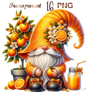 16 Summer Gnome Bundle Clipart PNG, Gnomes, Cute Gnome Png, Cute Gnome ...