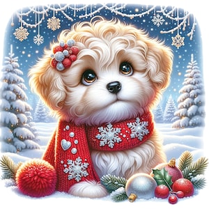 20 PNG, Christmas Clipart Bundle, Puppy Clipart Bundle, Puppy Clipart ...