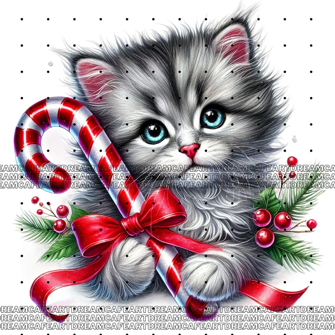 25 PNG Christmas Kitten Clipart Bundle, Set 5, Cute Christmas Cats ...