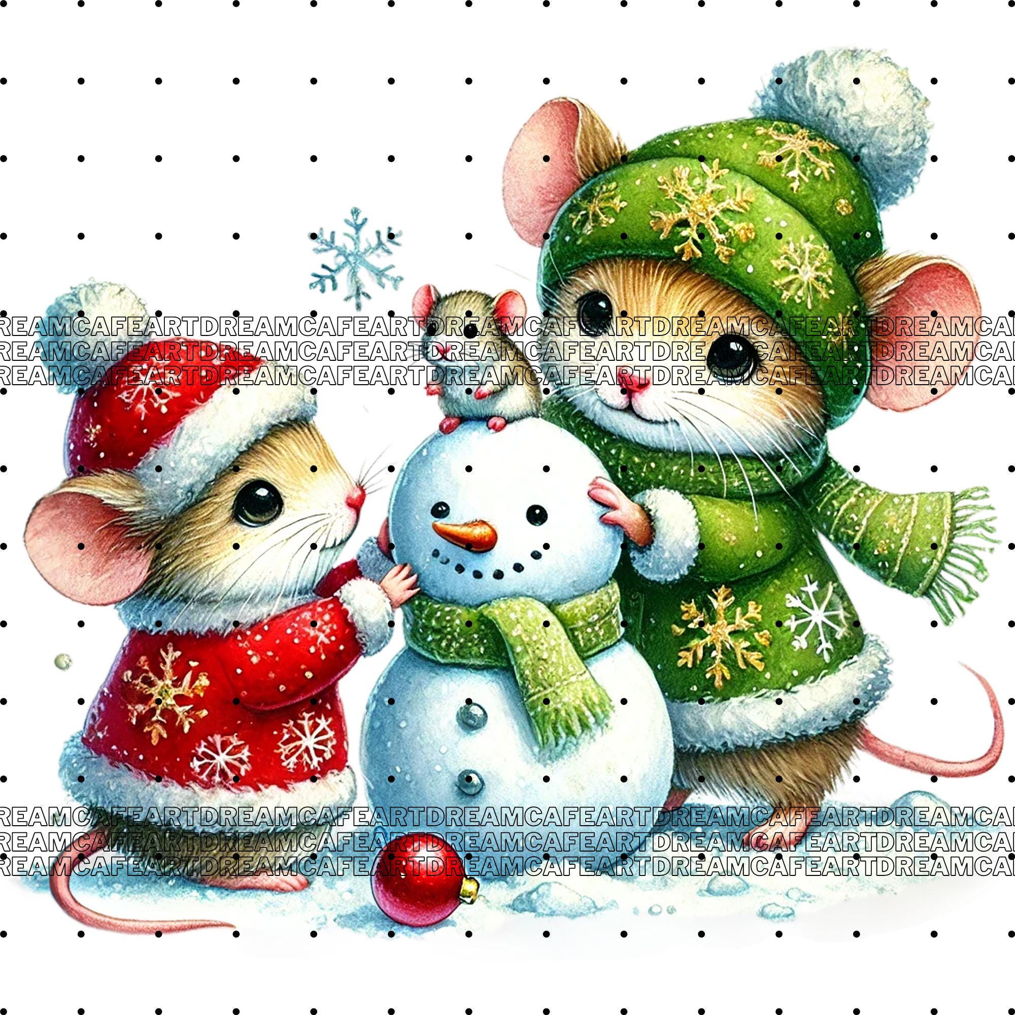 20 Jpgs, Christmas Mouse Clipart, High Quality, Digital Download, Card ...