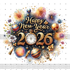 25 Jpgs, Happy New Year 2026 Clipart, High Quality Jpgs, Memory Book ...