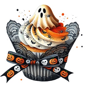 26 PNG, Halloween Cupcake Clipart,watercolor Halloween, Watercolor ...