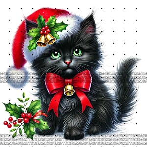 25 PNG Christmas Kitten Clipart Bundle, Set 6, Cute Christmas Cats ...