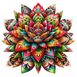 40 JPG, Mexican Flowers Clipart Bundle, Aztec Mexican Flowers Clipart ...