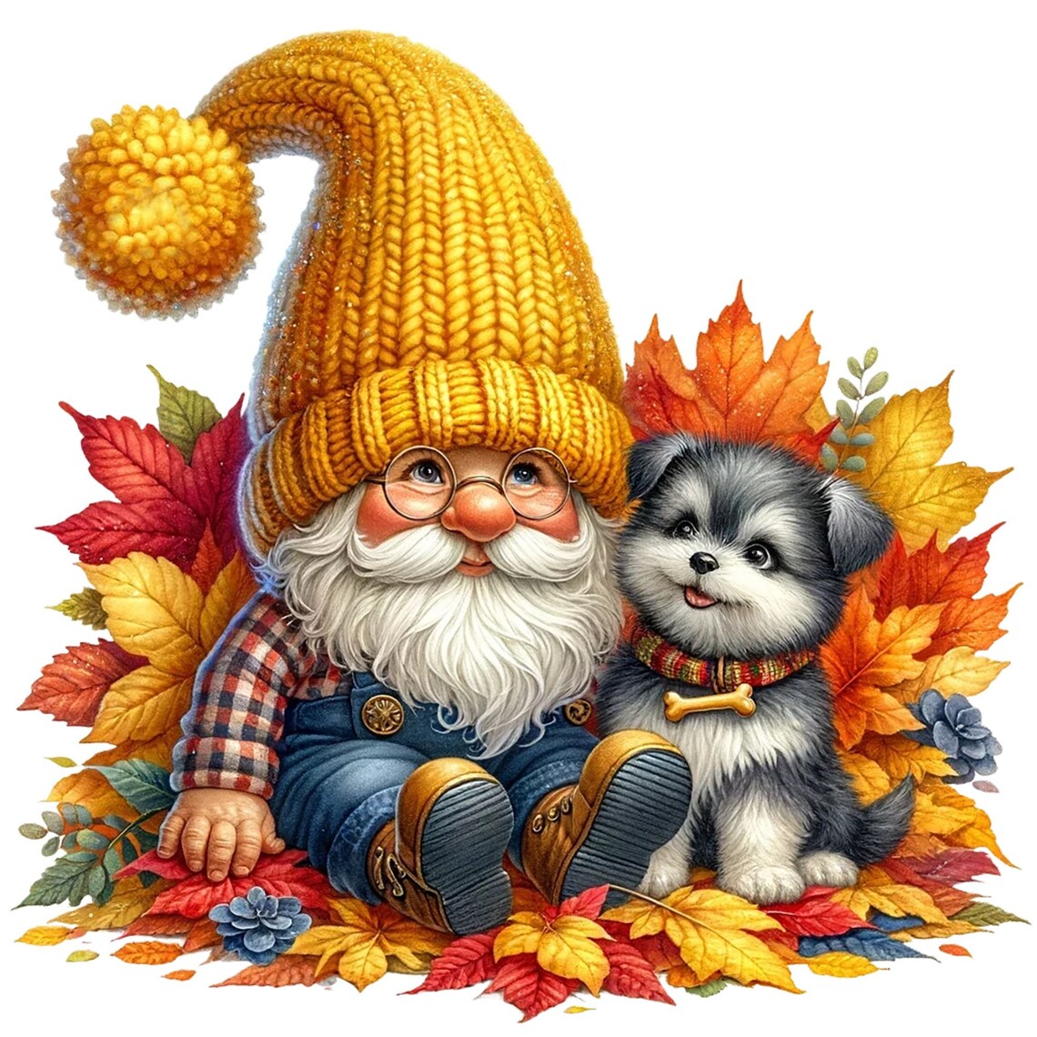 30 PNG, Watercolor Dog Gnome Clipart Collection Clipart Bundles,dog ...