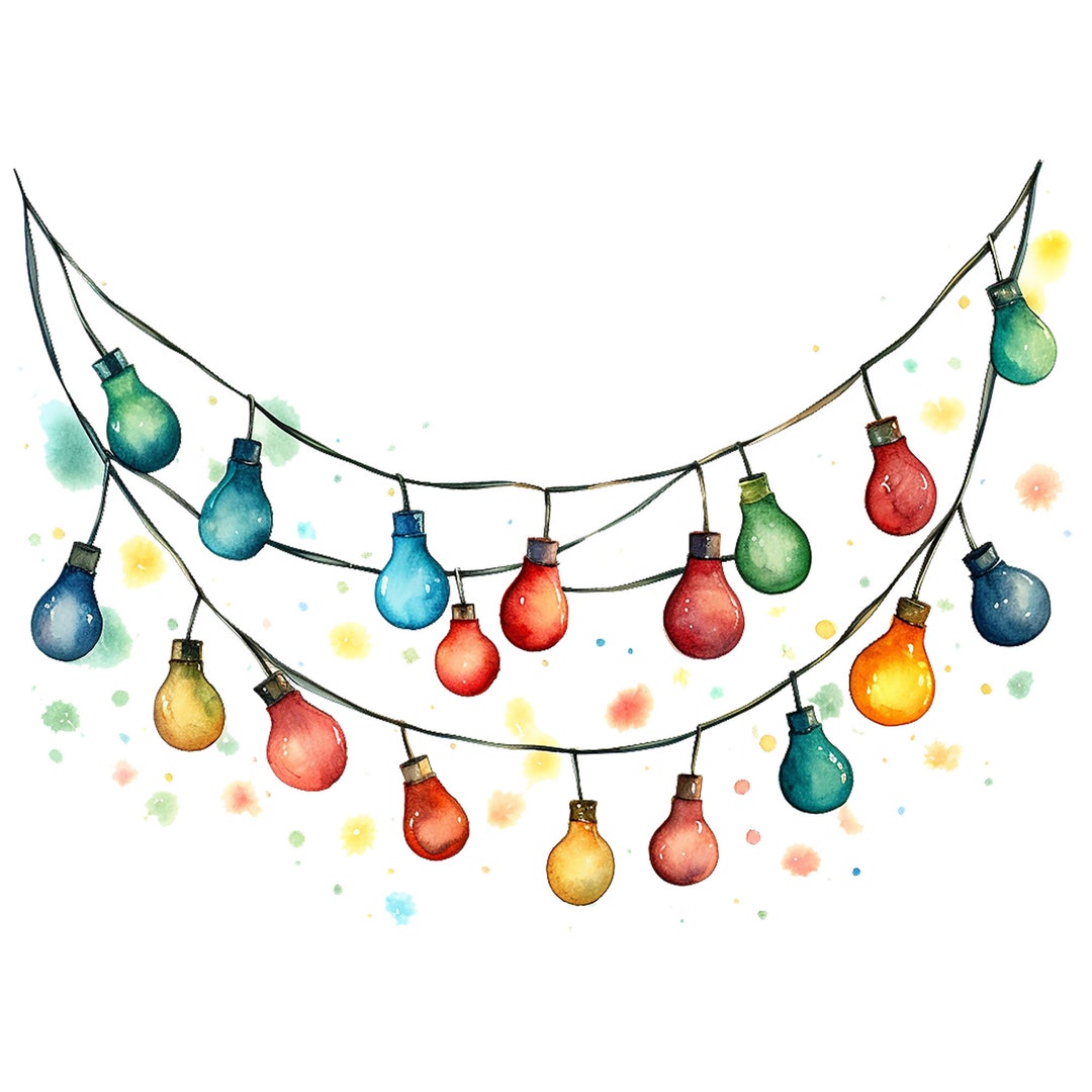 19 Watercolor Christmas Light Pastel, High Quality Jpgs, Christmas ...