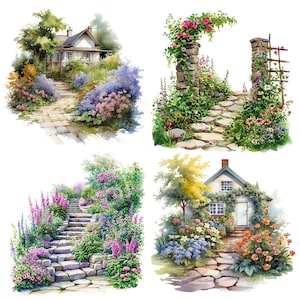 33 Spring Flowers Watercolor Clipart PNG, Spring Garden Flowers Png ...