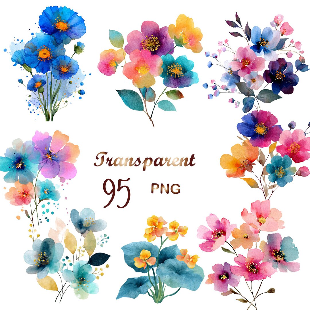 Watercolor Wildflower Clipart 95 PNG | Watercolor Floral Art ...