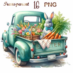 16 Easter Bunny Truck Clipart, Easter Truck Clipart, Easter Bunny ...