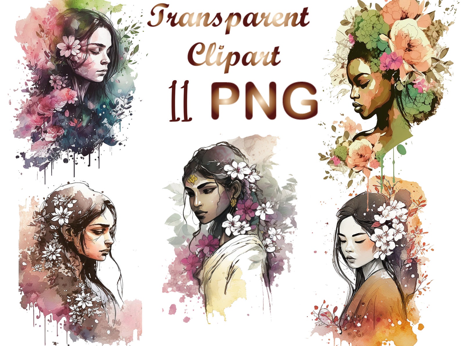 11 Flower Mood PNG, Spring Days Clipart, Floral Mood, Flower Lady ...