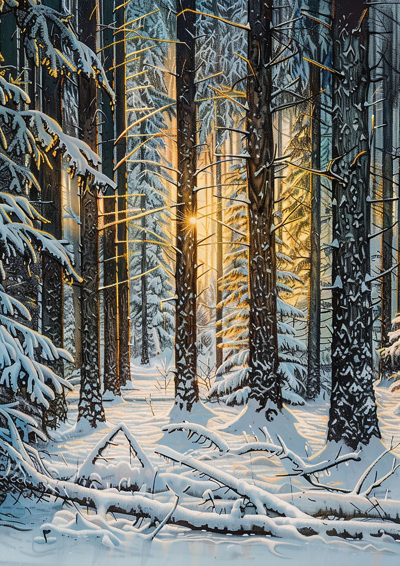 70+ Printable Winter Forest Digital Paper,jpgs, Winter Forest ...