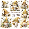 Watercolor Bee Gnome Clipart Bundle, Gnome Clipart, Spring Gnome Png ...