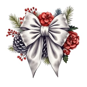 10 Christmas Bows Clipart, Christmas Clipart, Winter Clipart, Holiday ...