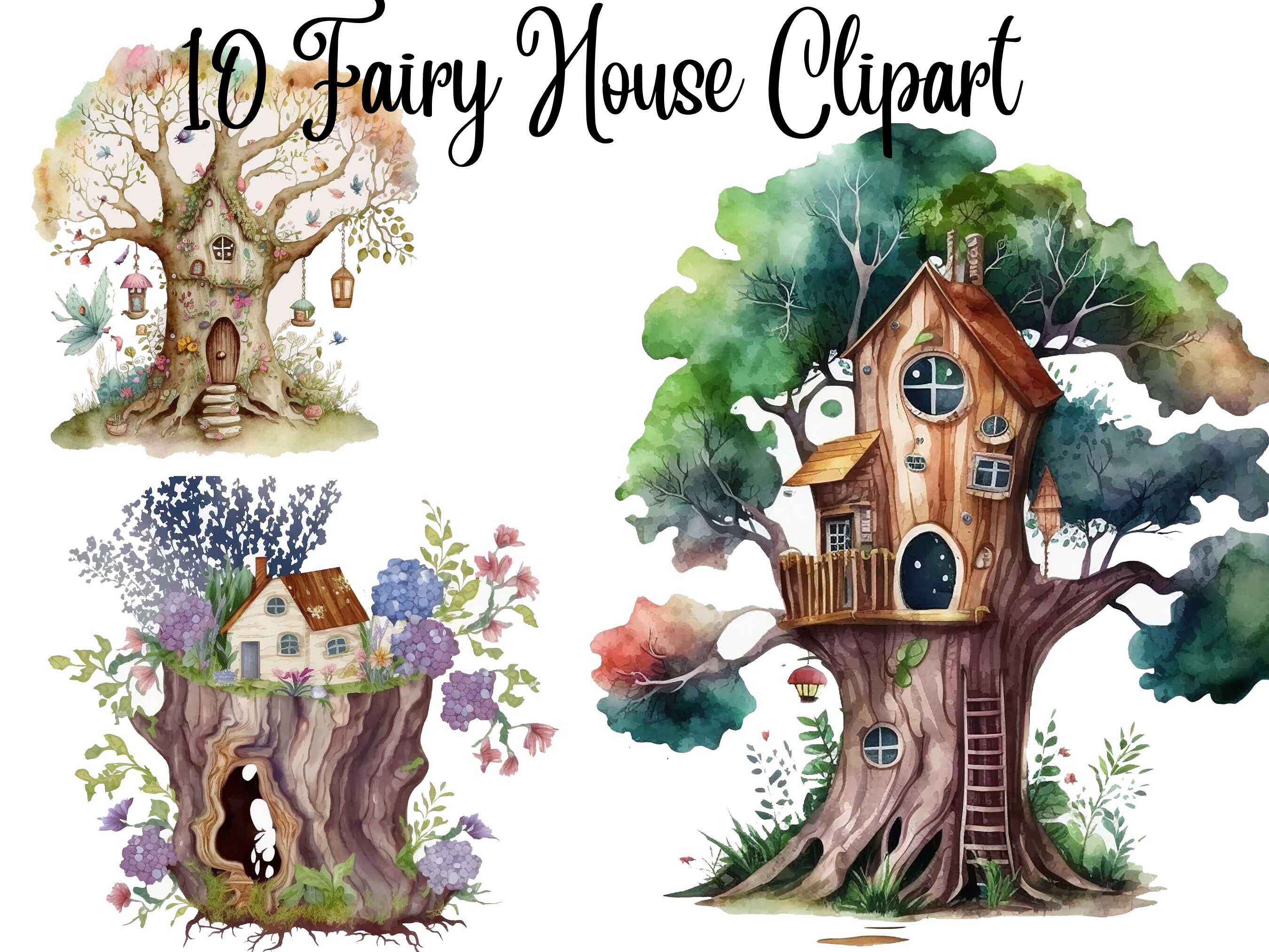 10 Fairy House Clipart Jpgs Digital Planner Paper Crafts - Etsy Australia