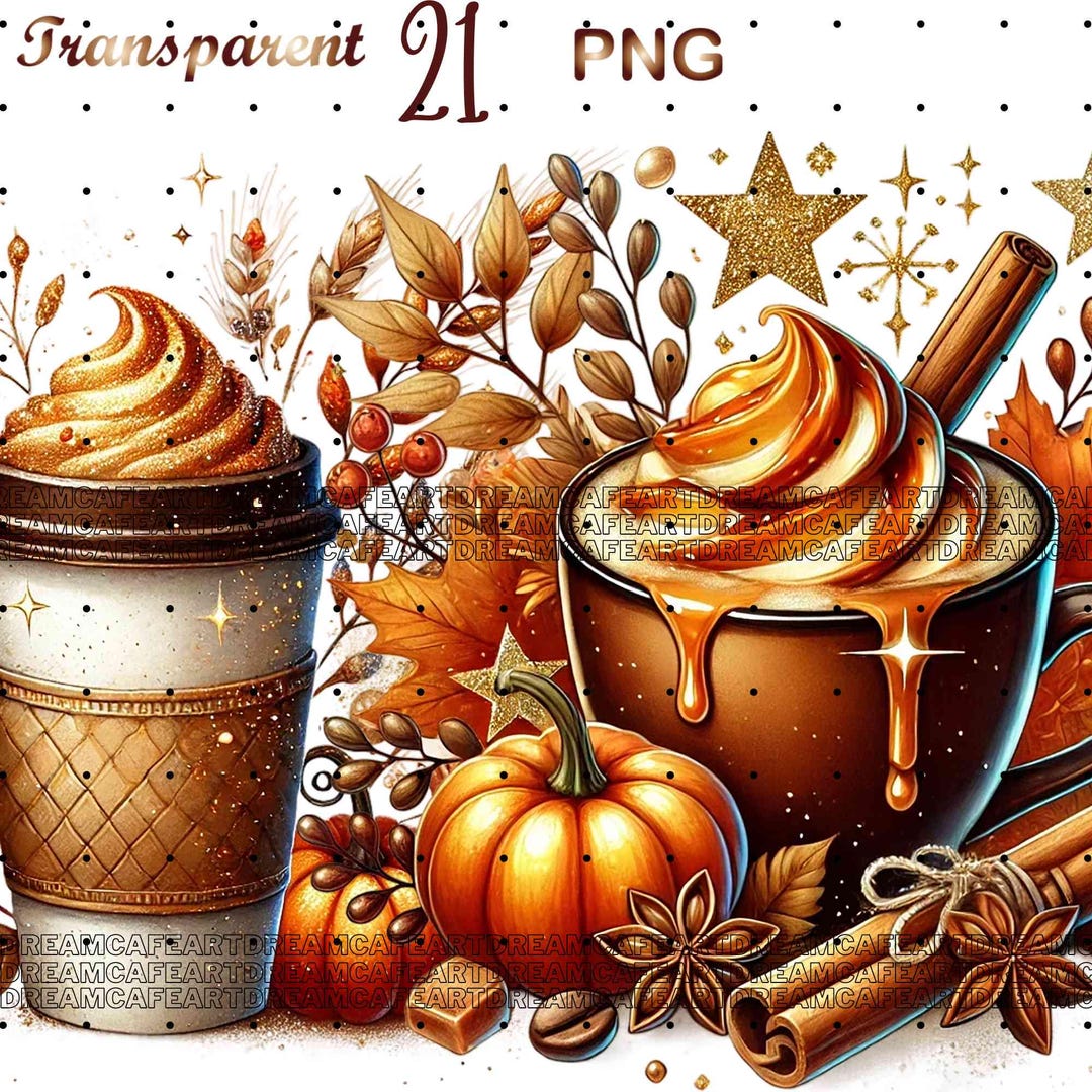 21 Png,autumn Coffee Clipart, Coffee Clipart Png, Fall-themed Art, Cozy ...