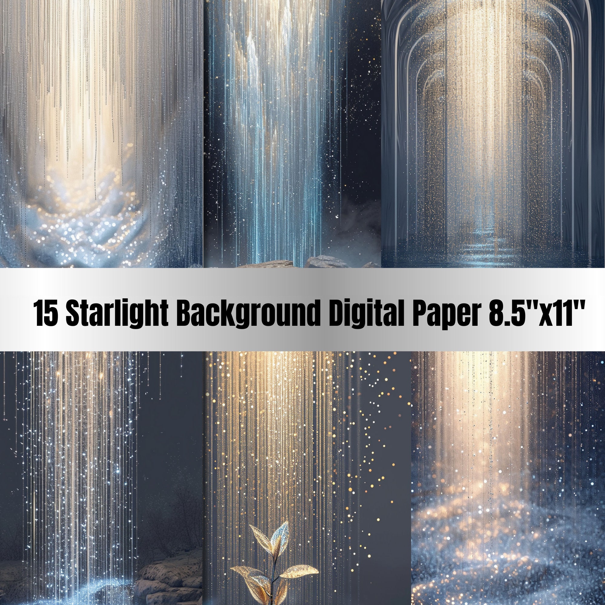 Starlight Paper: Magical Glow Backgrounds for Junk Journals (digital ...