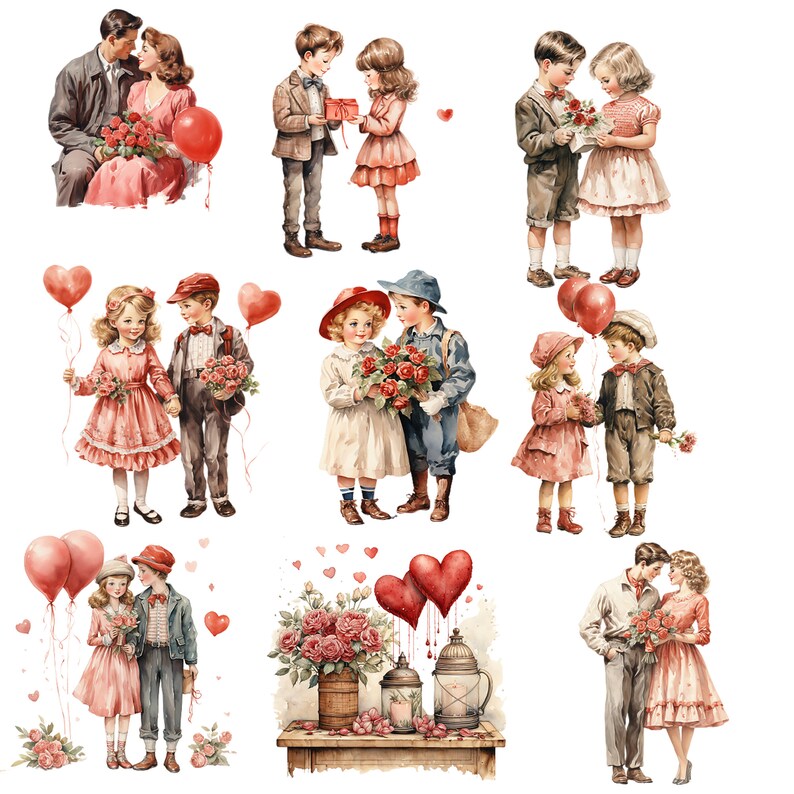 27 Watercolor Valentine's Day Clipart Png, Valentine's Day Clipart ...