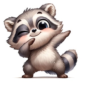 22 JPG, Raccoon Clipart Bundle, Raccoon Clipart, Funny Grumpy Animals ...