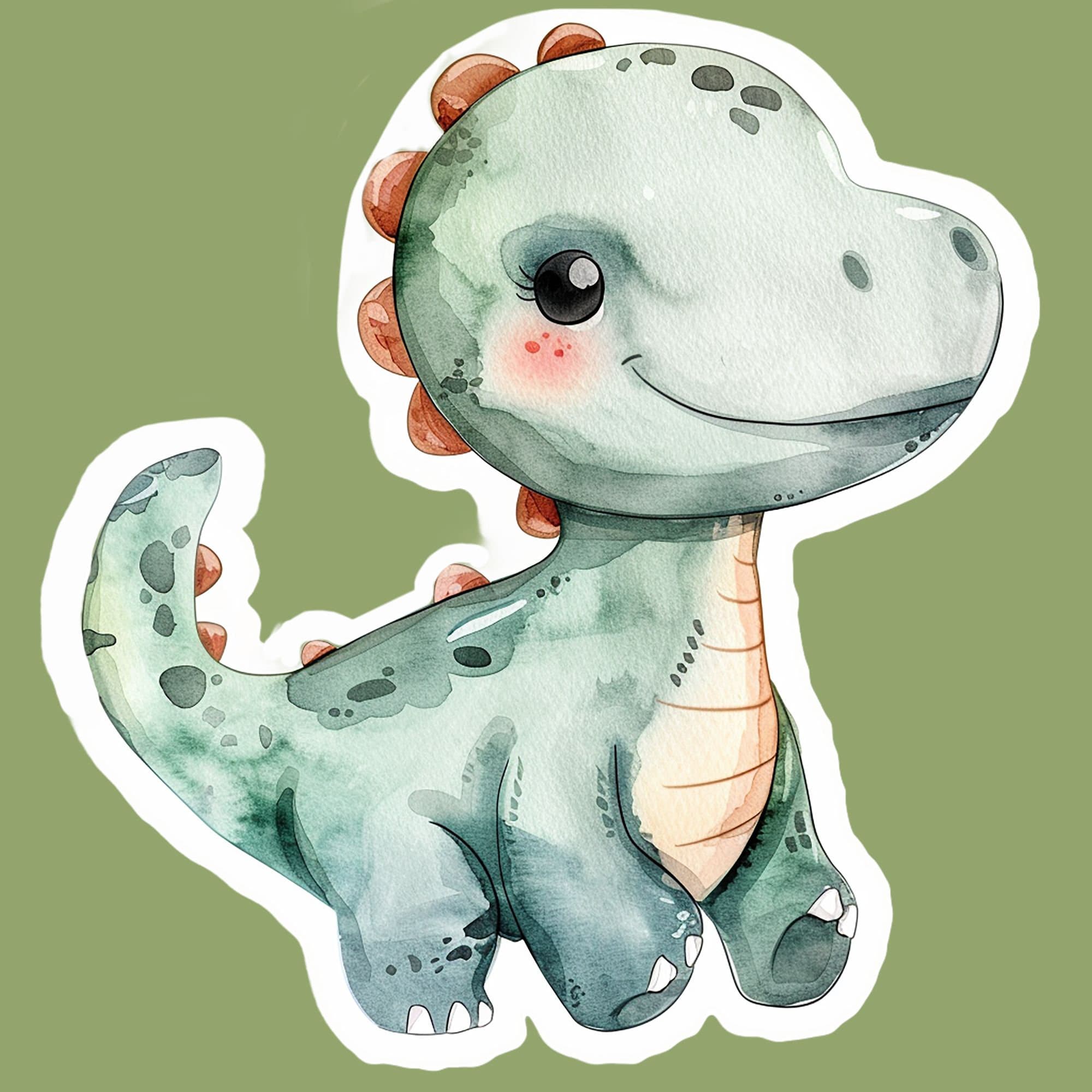 120 PNG, Cute Dinosaurs Sticker Bundle, Cute Dinosaurs Clipart, Digital ...